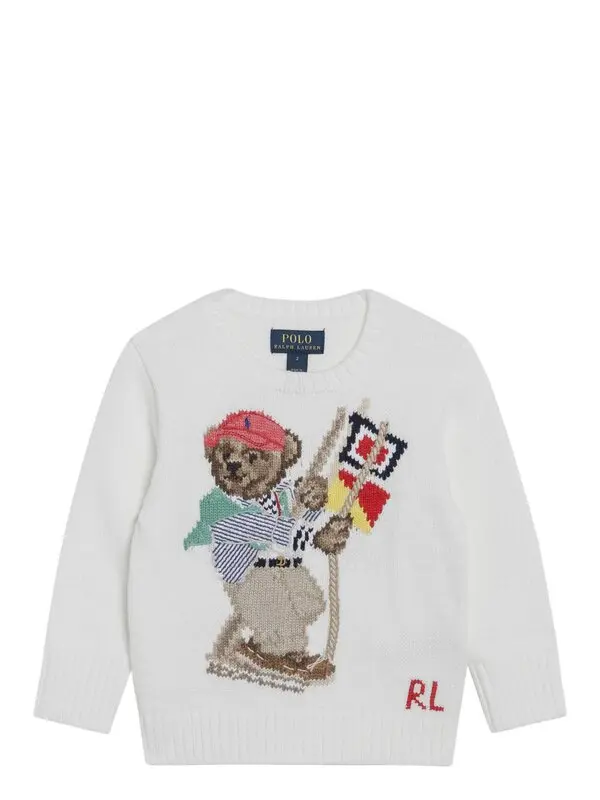 Polo Ralph Lauren Long-sleeved Crew Neck Knit Sweater - White
