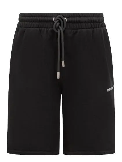 Off-White Logo Detailed Drawstring Shorts - Black