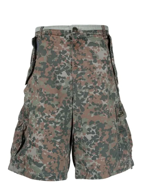 DIESEL® Camouflage Cargo Shorts - Gray