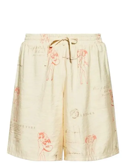 MISBHV Printed Drawstring Shorts - White