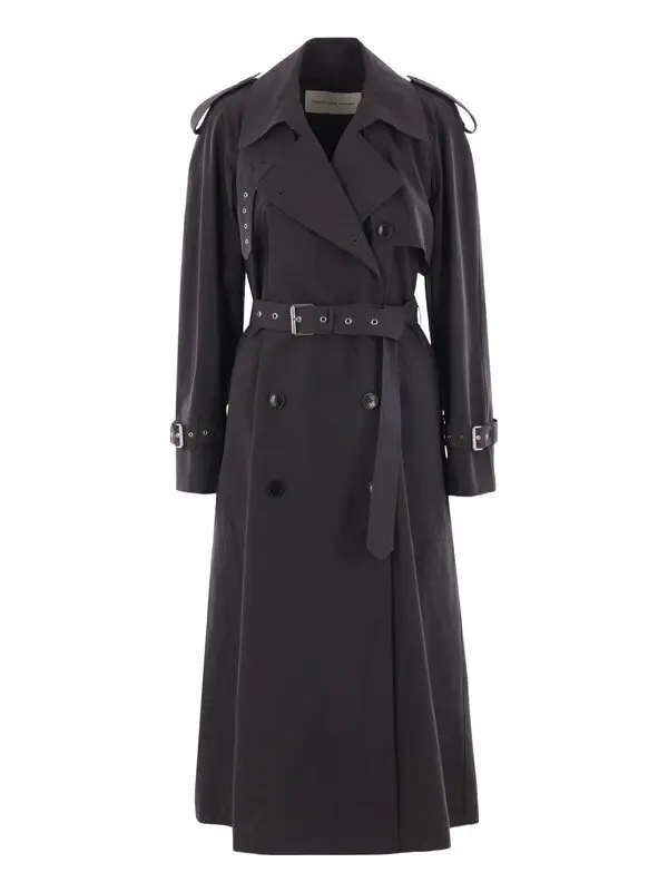 Dries Van Noten Belted Trench Coat - Dark Grey