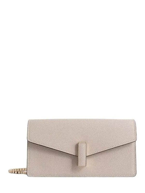 VALEXTRA Envelope Clutch With Chain Strap - Nude