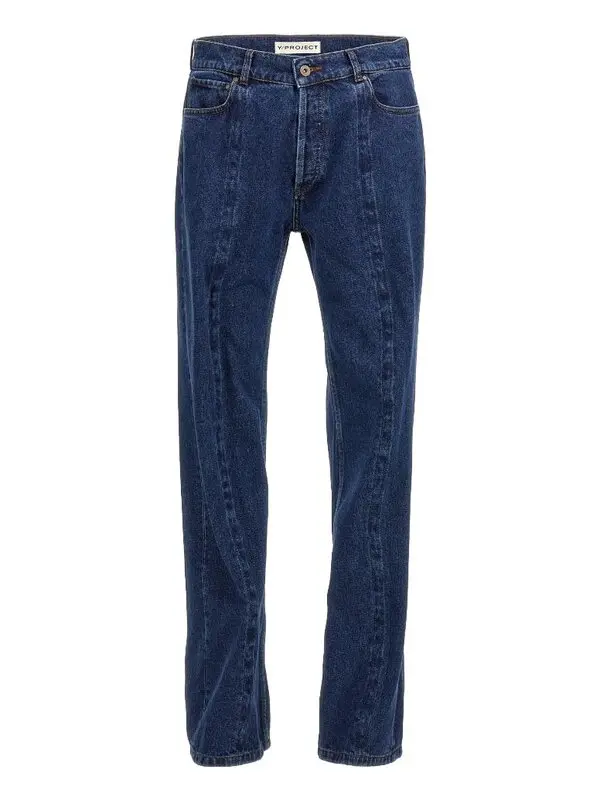 Y/project Wide-leg Cotton Jeans - Blue