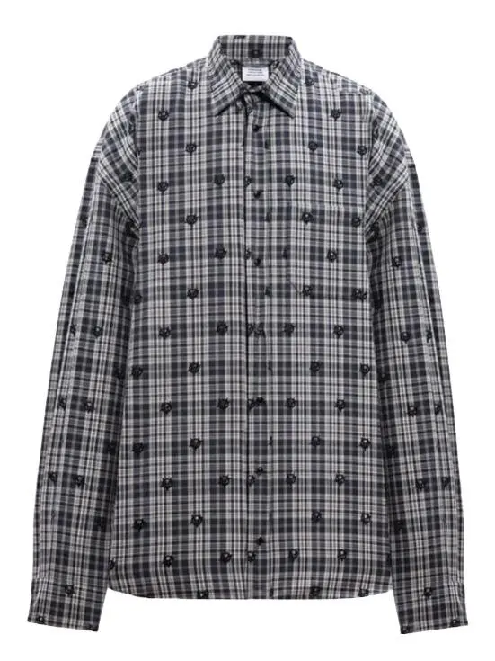 Vetements Lapel Long-sleeved Shirt - Black