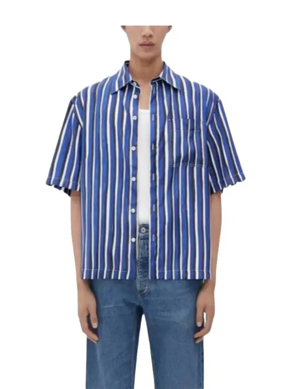 Bottega Veneta Stripe Printed Shirt - Blue