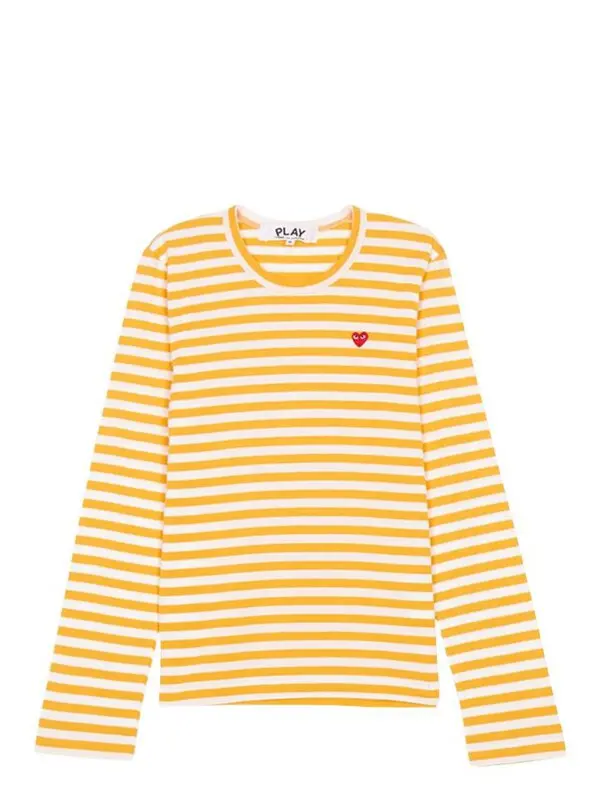 Comme Des Garçons Striped Long Sleeve T-shirt - Yellow