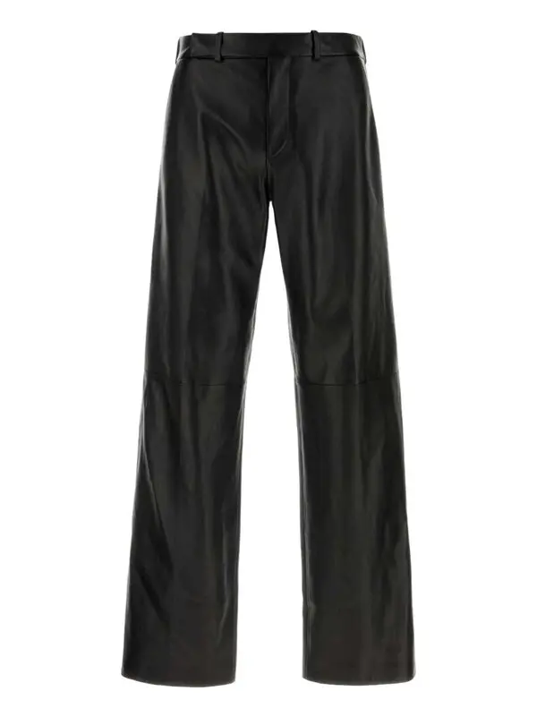 Fendi Straight-leg Leather Trousers - Black