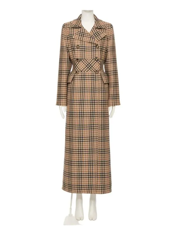 Valentino Garavani Checked Long-sleeved Double-breasted Coat - Multicolor