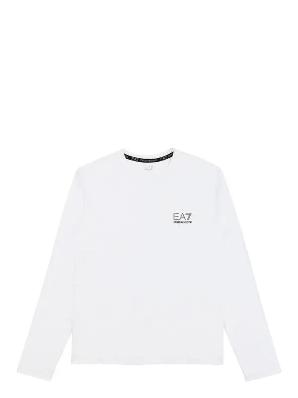 EA7 Logo T-shirt With Round Neck - White
