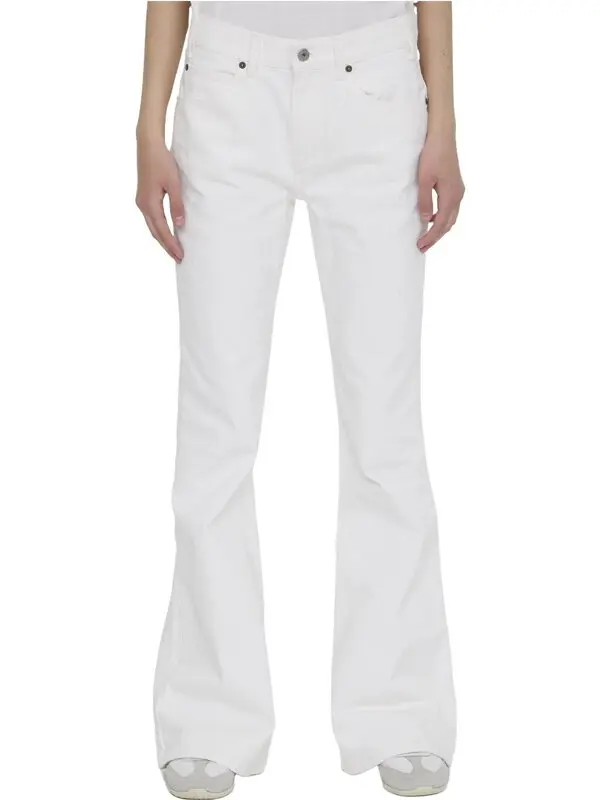 Celine Marco Jeans In Optic Wash Denim - White