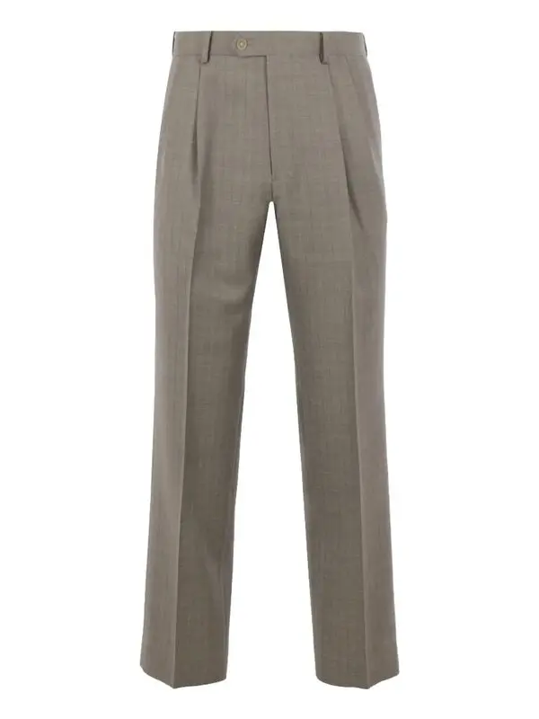 Auralee Pleated Tailored Pinstripe Pants - Gray