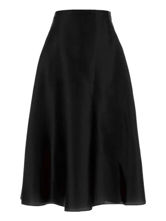 Alberta Ferretti A-line Midi Skirt - Black