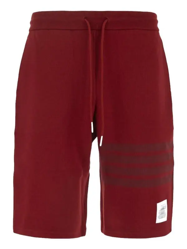 Thom Browne Double-sided Knitted Sports Shorts With Signature Stripes - Red