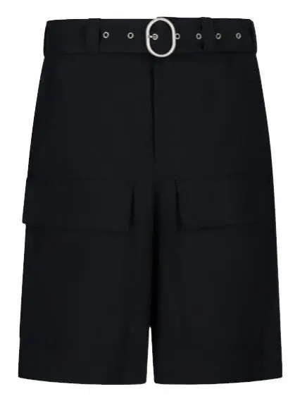 JIL SANDER Belted Cargo Shorts - Black