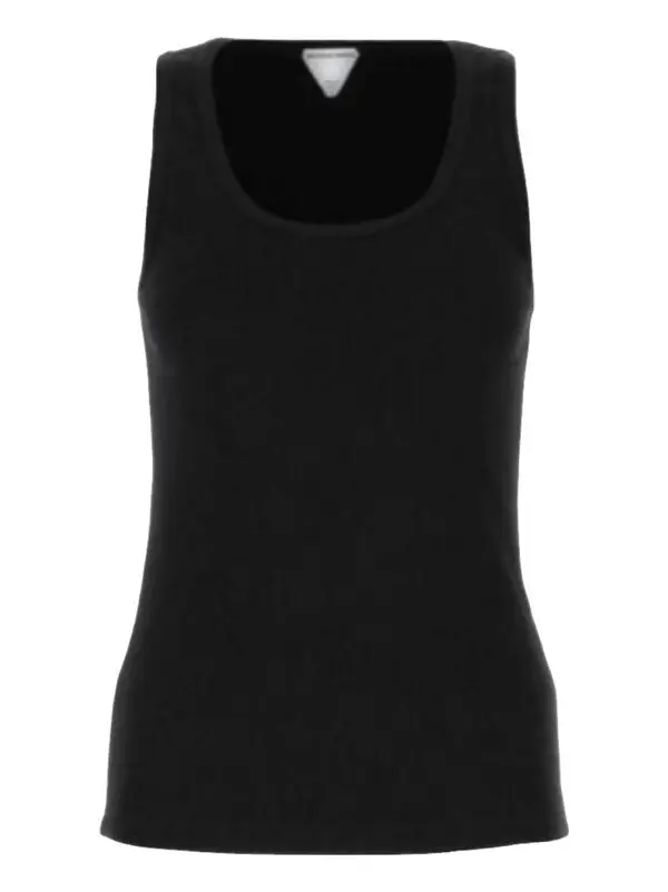 Bottega Veneta Ribbed Crewneck Tank Top - Black