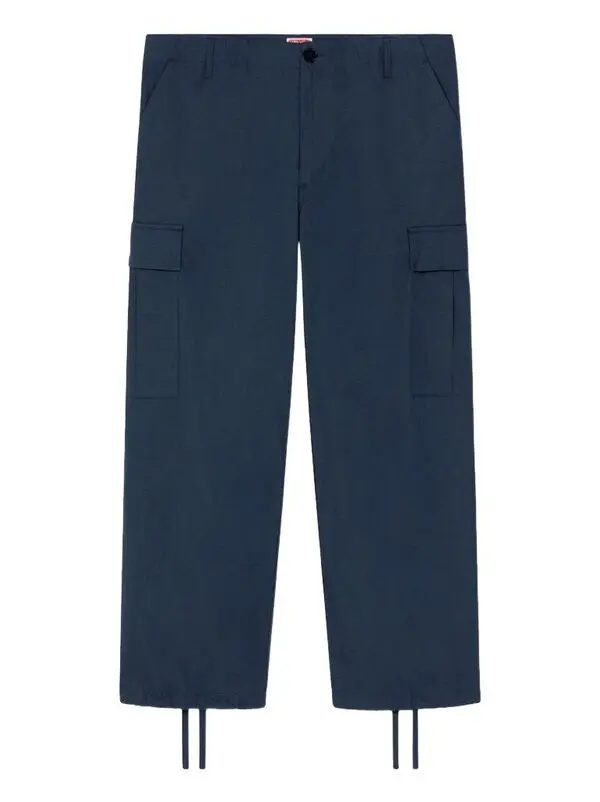 Kenzo Mid-rise Straight-leg Cargo Trousers - Blue