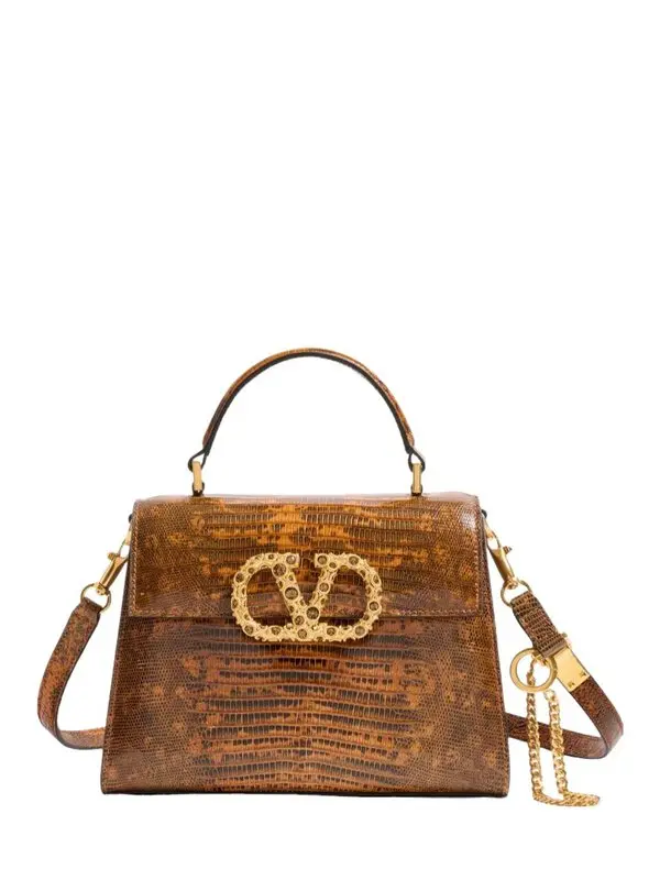 Valentino Garavani Small Vsling Tote Bag - Straw/smoked Topaz