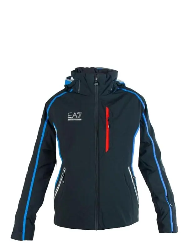 EA7 Zip-up Hooded Jacket - Black