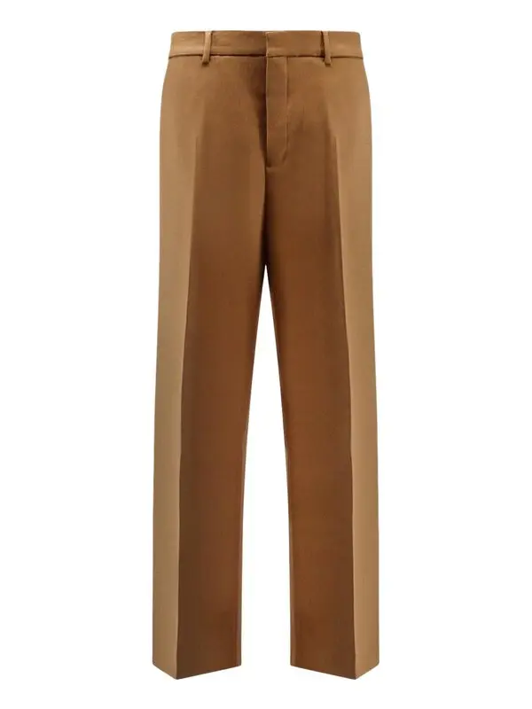 Ami Straight-leg Pleated Tailored Trousers - Brown