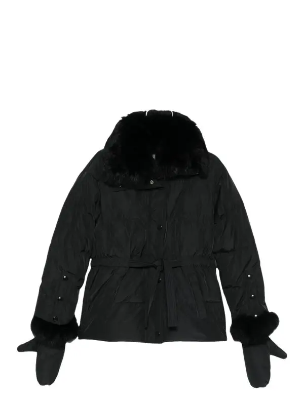 YVES SALOMON Quilted Down Jacket With Fur Trim And Drawstring Waist - No