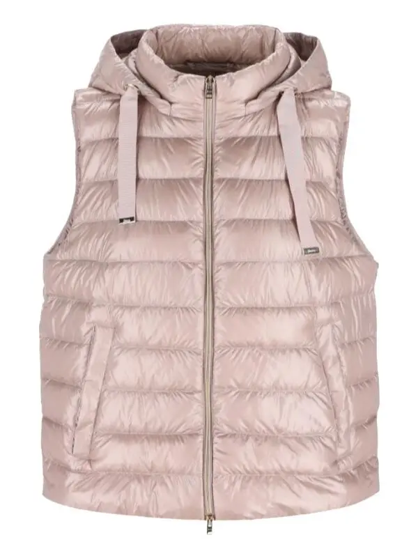 Herno Hooded Zip-up Gilet - Pink