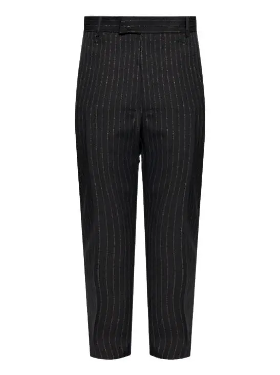Alexander McQueen Lurex Thread Tailored Trousers - Black