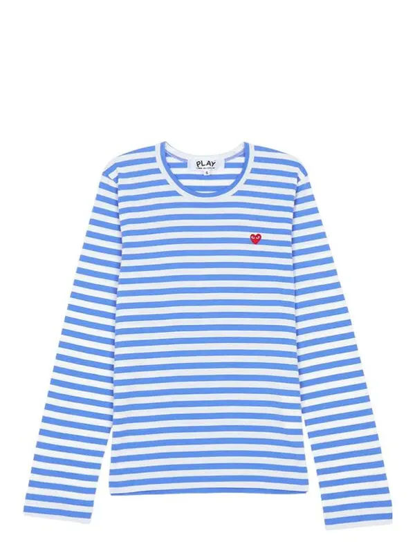 Comme Des Garçons Striped Long Sleeve T-shirt - Blue