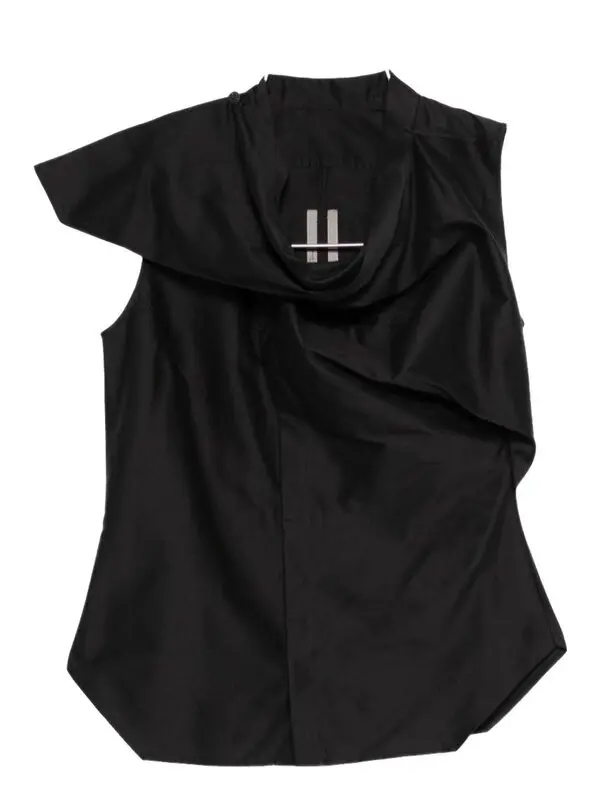 Rick Owens Asymmetric Sleeveless Shirt - Black