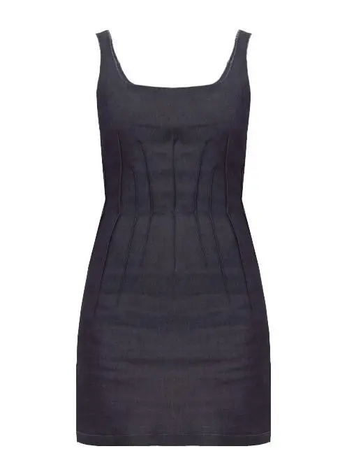 Marni Sleeveless Denim Square Neck Dress - Navy Blue