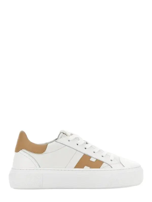 Hogan Leather Lace-up Sneakers With Logo Detail - White