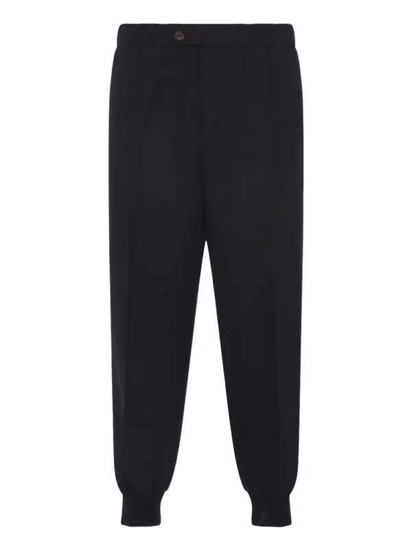 LANVIN Elasticated-cuff Straight Leg Trousers - Black