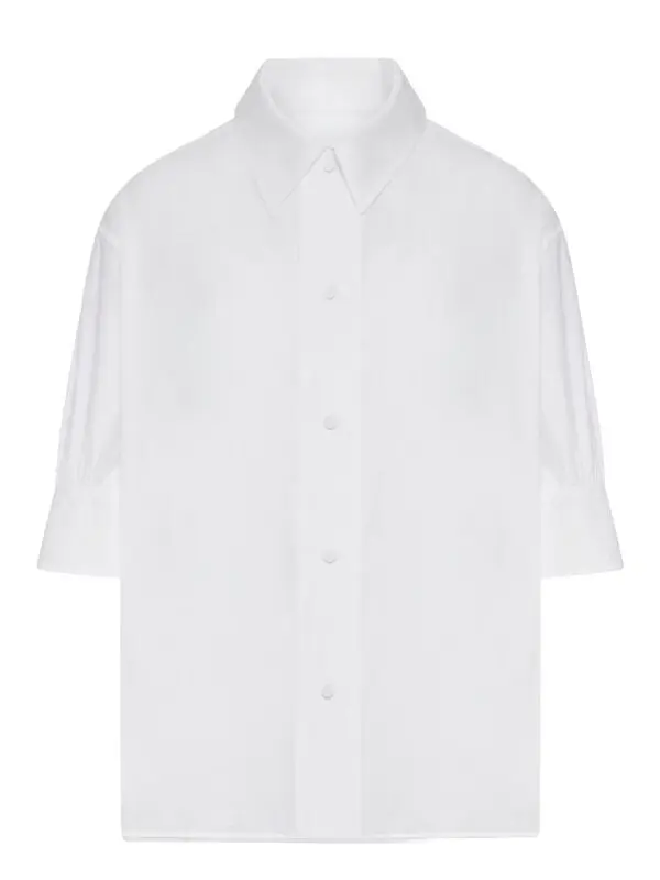 JIL SANDER Oversized Half Sleeve Shirt - Optic White