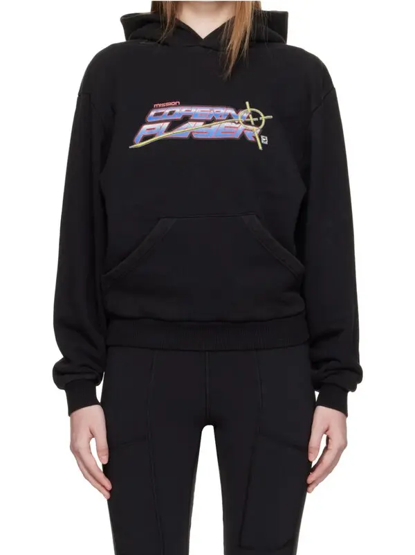 Coperni Long Sleeve Logo Print Hoodie - Black