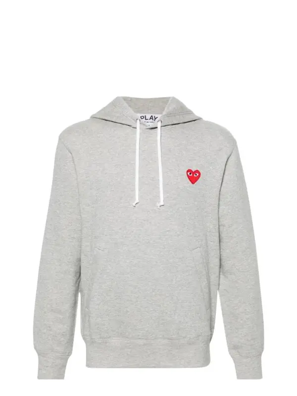 Comme Des Garçons Heart Logo Hoodie - White