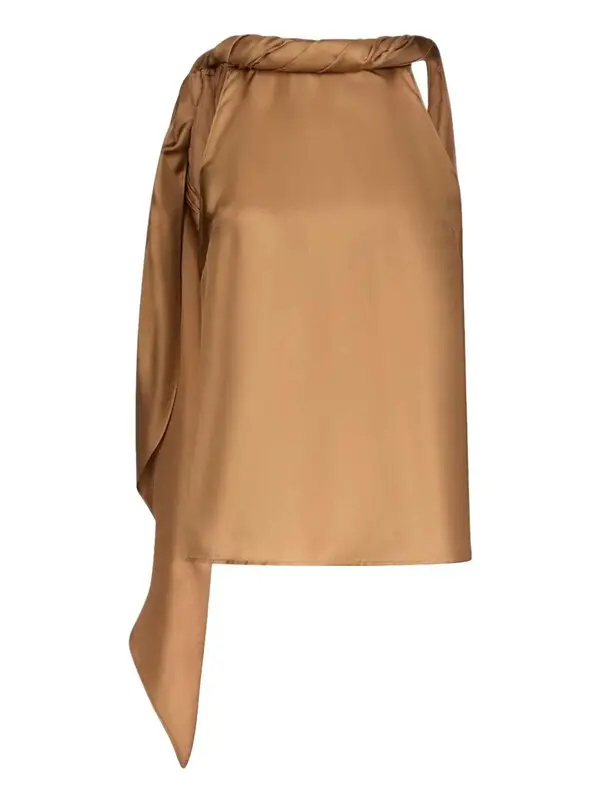 Loulou De Saison Wilma Twisted Neck Top - Nude
