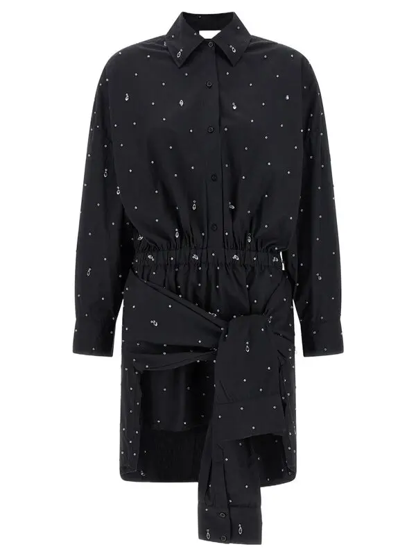 Giuseppe Di Morabito Embellished Long-sleeve Shirt Dress - Black