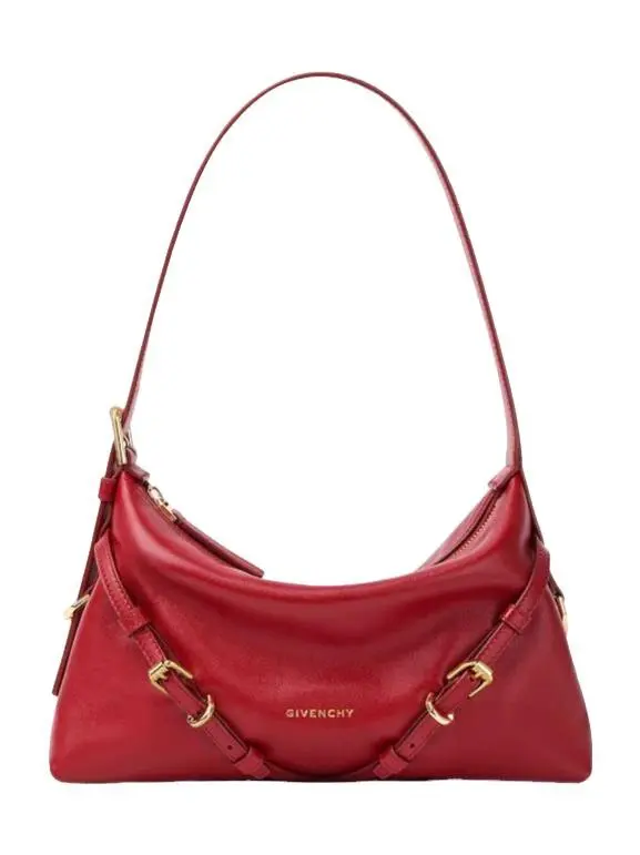 Givenchy Mini Voyou Bag In Shiny Leather - Deep Red