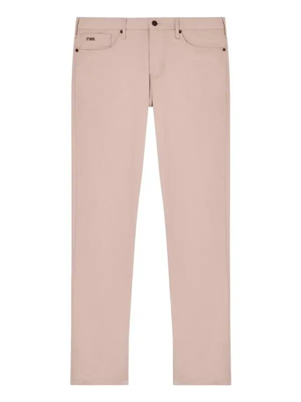 Emporio Armani Slim Fit Stretch Cotton Five-pocket Trousers - Light Brown