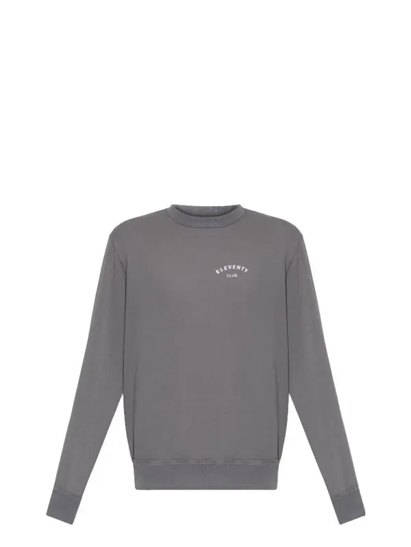 Eleventy Logo Crewneck Sweatshirt - Gray