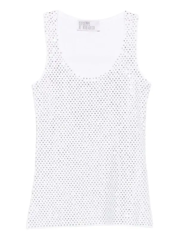 Giuseppe Di Morabito Crystal Embellished Sleeveless Tank Top - White