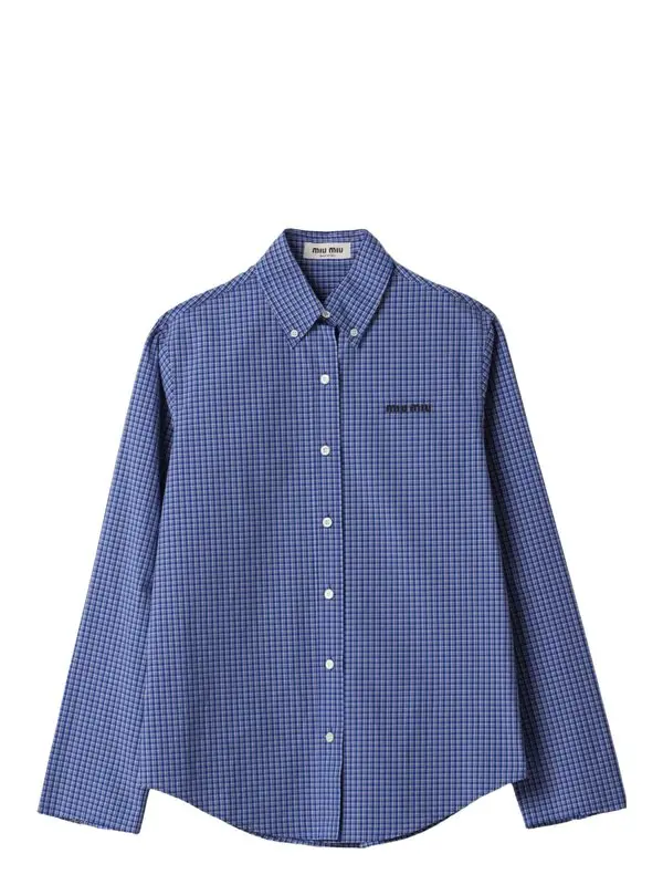 Miu Miu Checked Shirt - Sapphire Blue