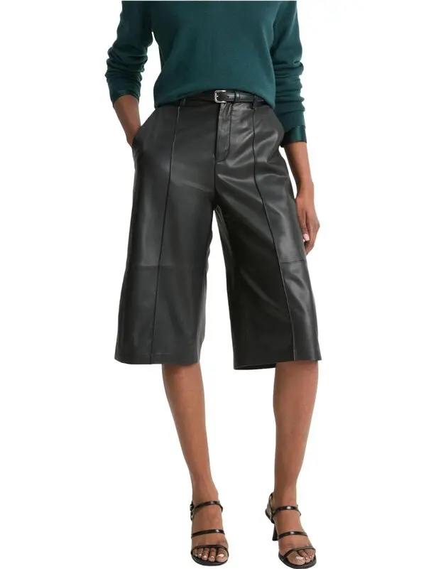 Vince Belt-loop Culottes - Black