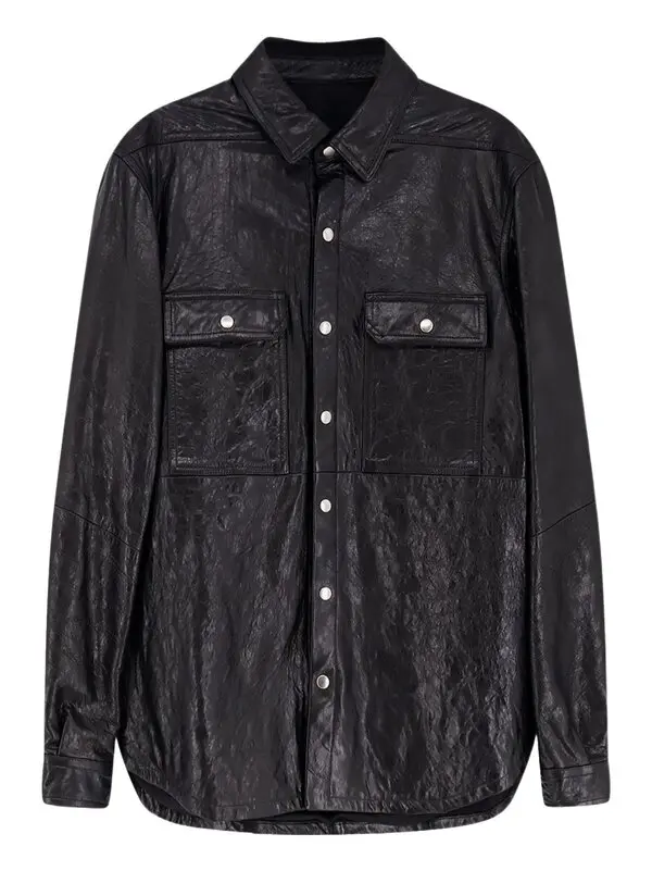 Rick Owens Crumpled Effect Overshirt Jacket - Black