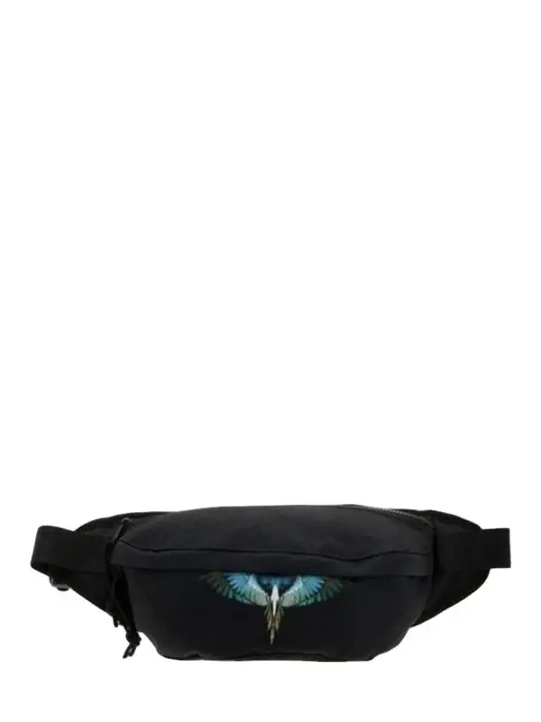 MARCELO BURLON COUNTY OF MILAN Wing Printing Waist Bag - Black
