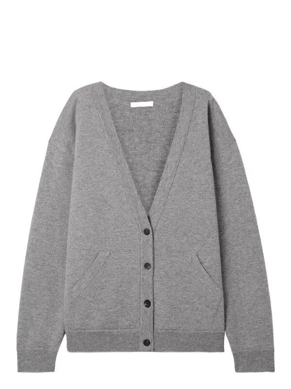 THE ROW Lonn Oversized Cashmere Cardigan - Light Gray