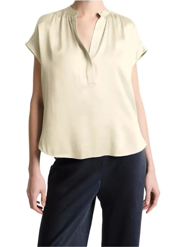 Vince Cap Sleeve Blouse - Cream
