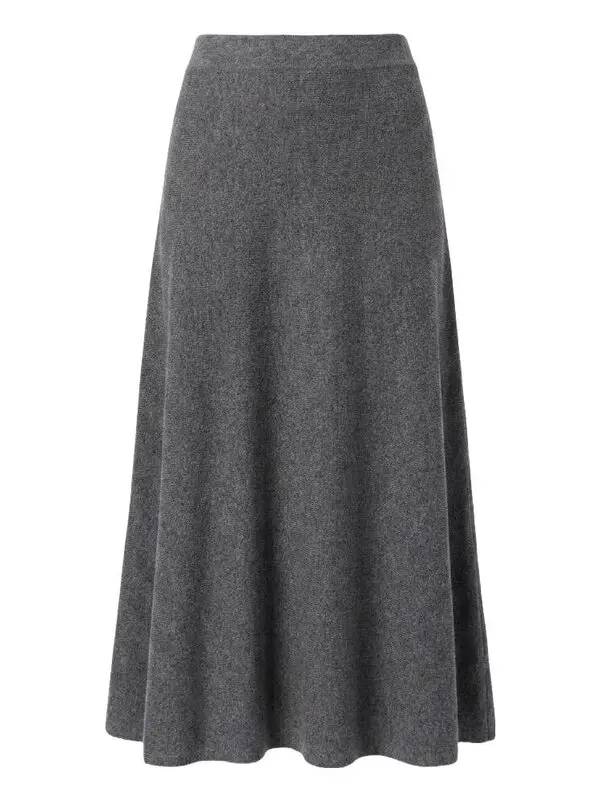 LISA YANG Ottoman-knit Cashmere Midi Skirt - Black