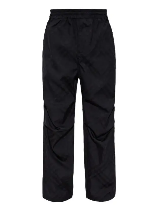 Burberry Checked Straight-leg Trousers - Black