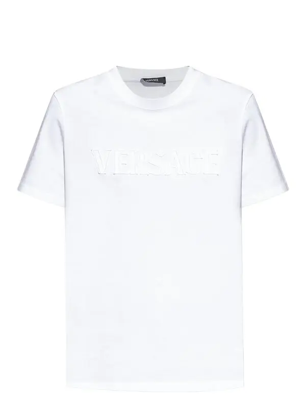 Versace Logo Appliqué Crewneck T-shirt - White
