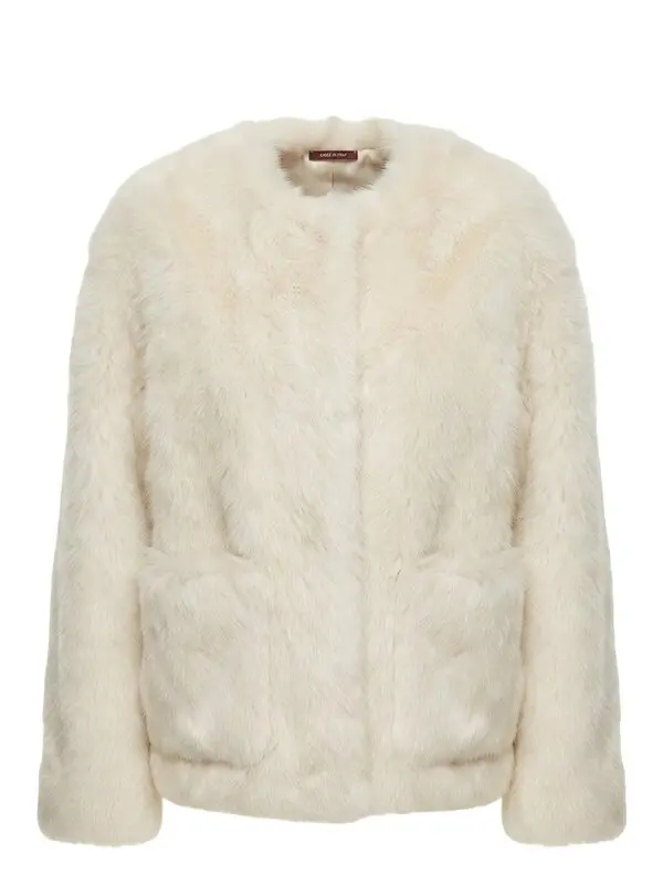 Gucci Collarless Long Sleeve Jacket - Nude